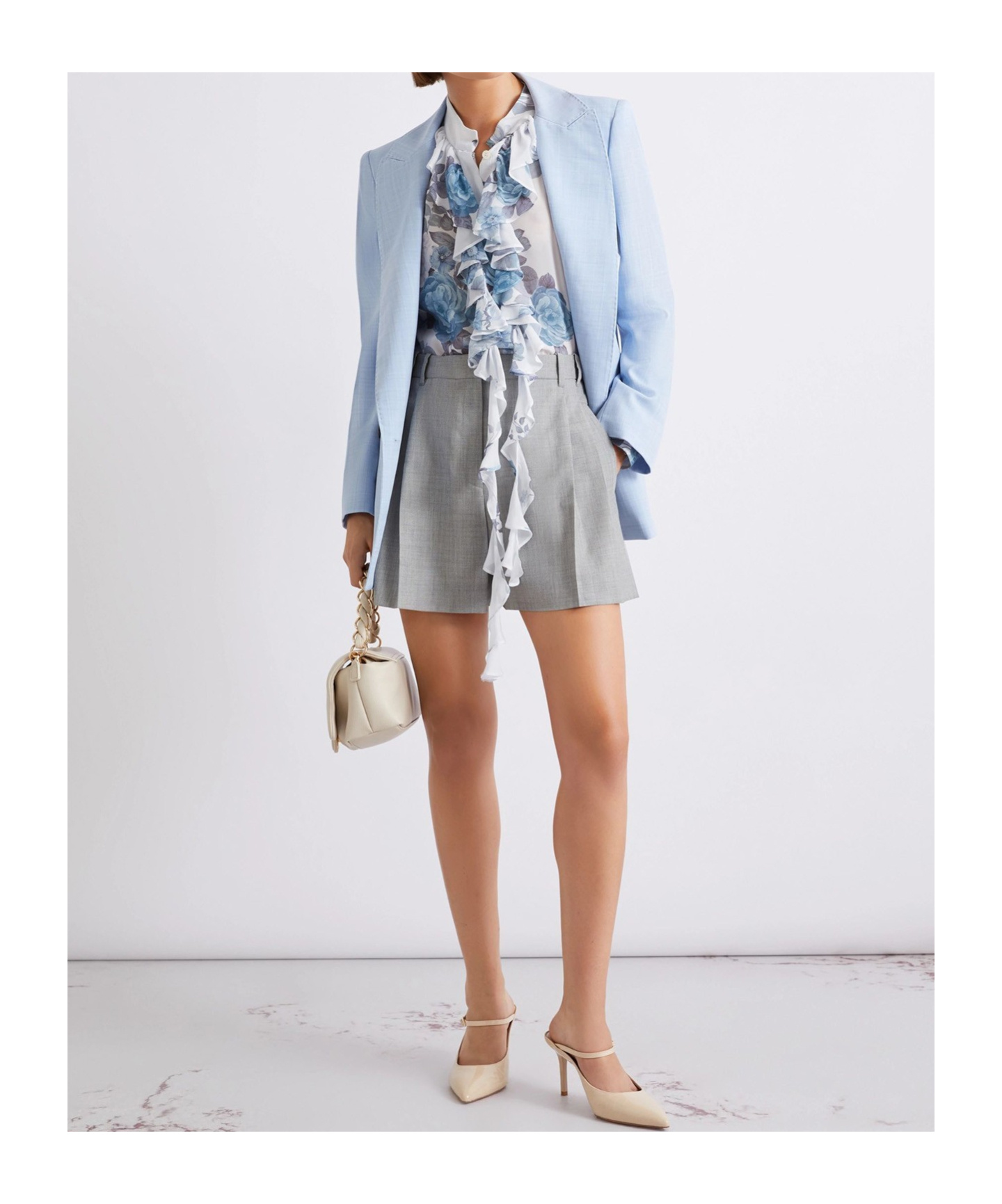 MARELLA Marella Ruched Floral Georgette Shirt
